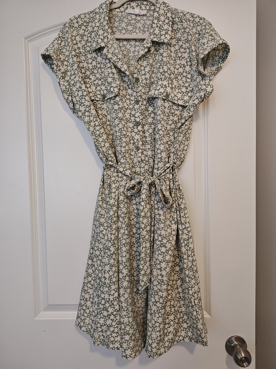 Lucky Brand | Dresses | Lucky Brand Sage Green Floral Buttonfront Midi ...